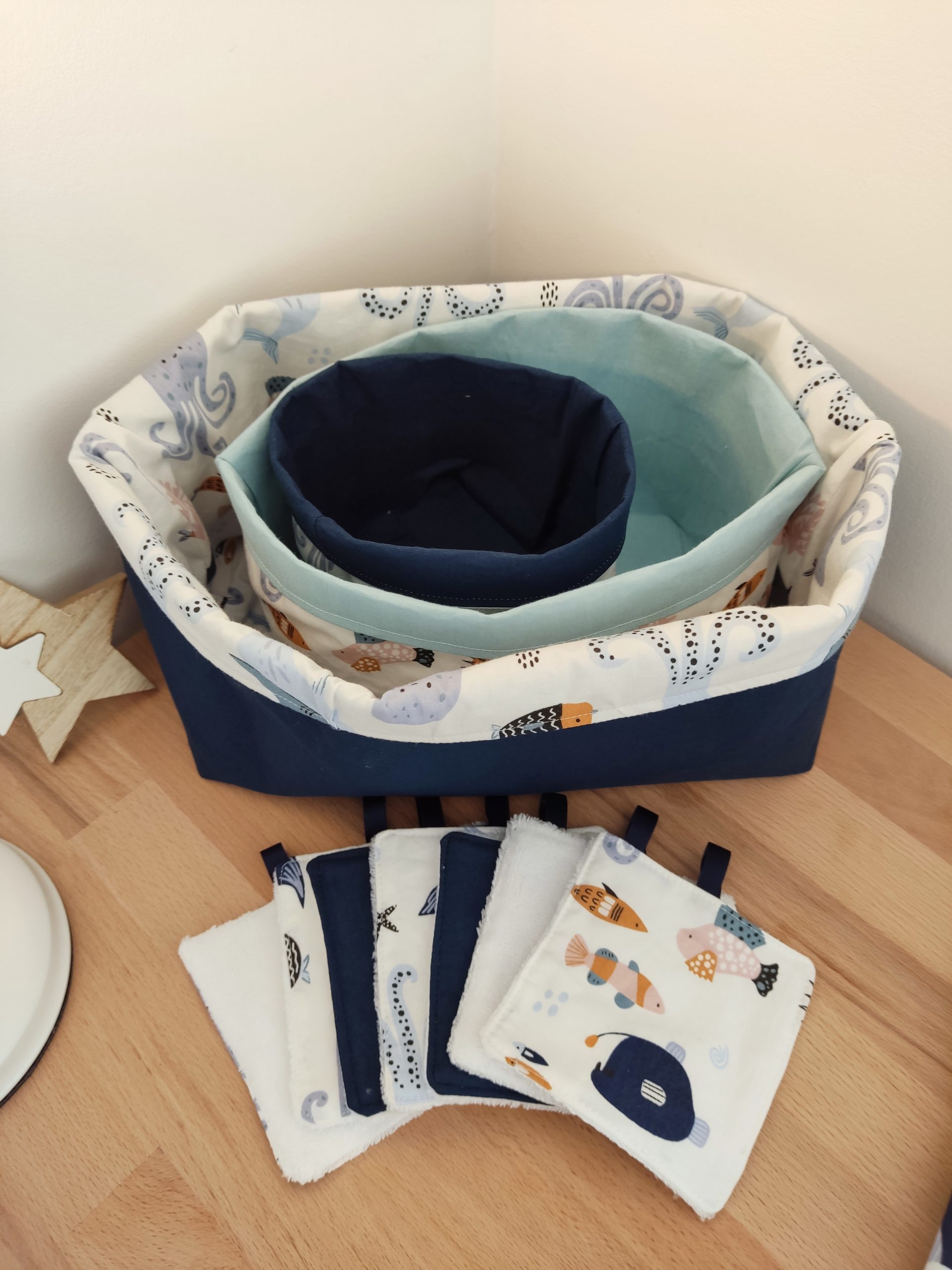 Panières de rangement tissu / à personnaliser - Coudre un fil